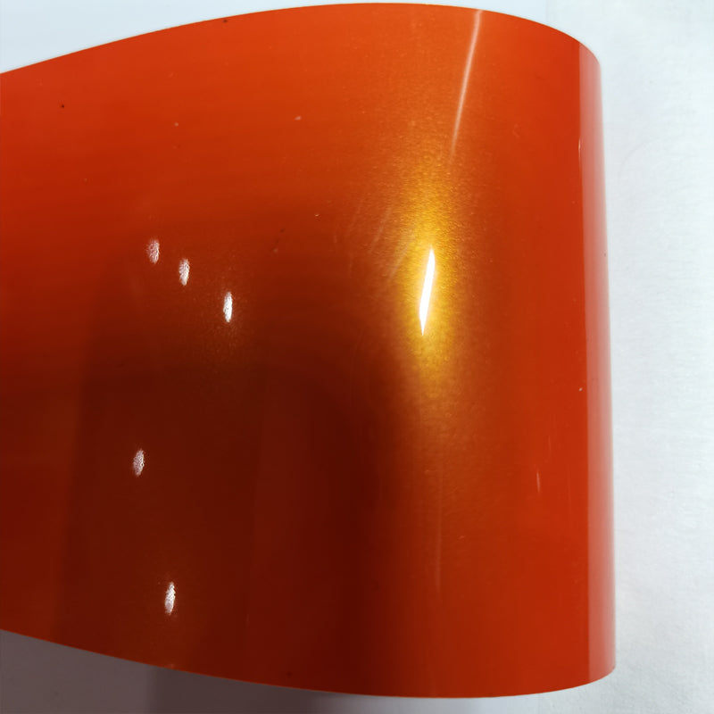 Gloss Metallic Racing Golden Orange Car Wrap PET Liner – Car Vinyl Supplier